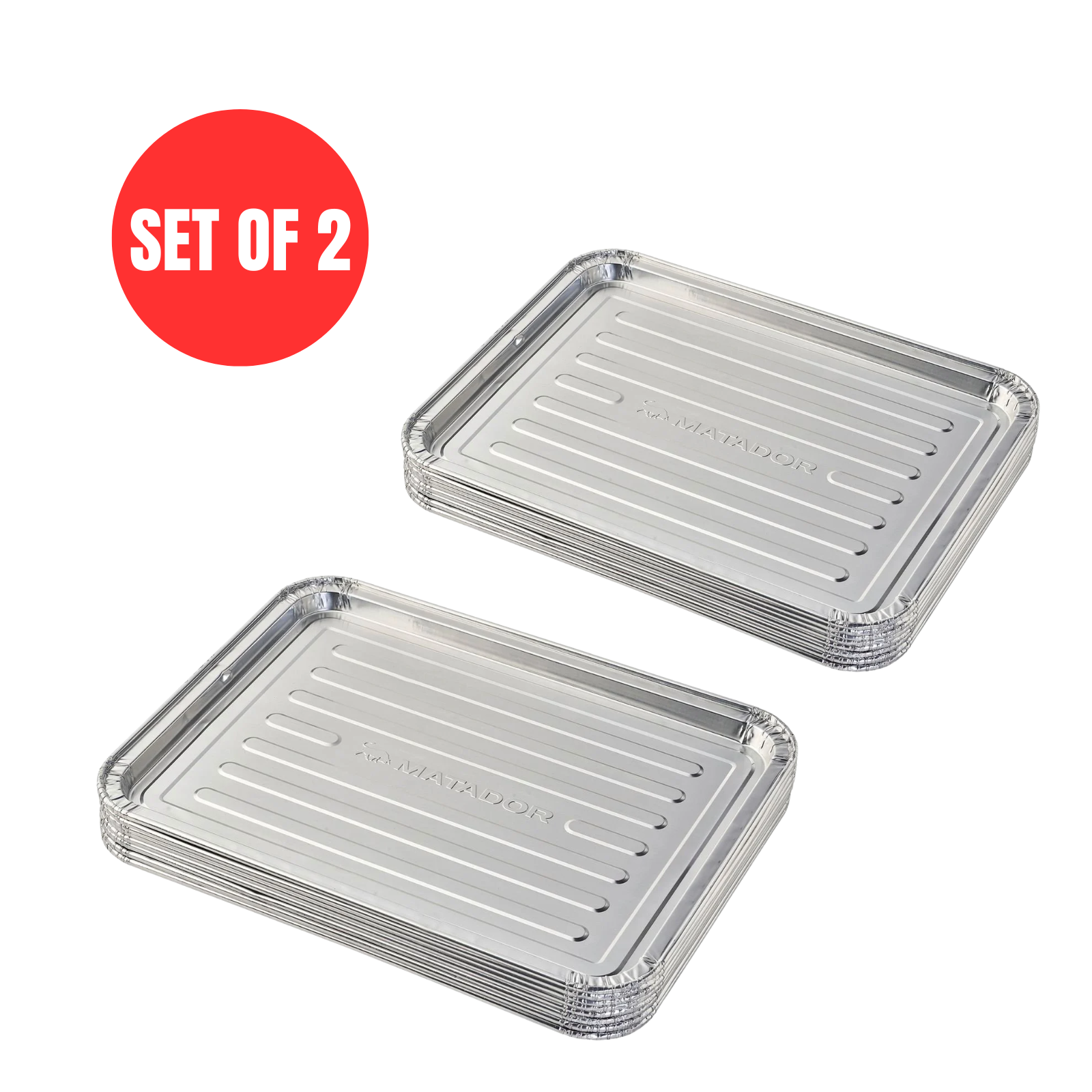 2 x Matador Premium Foil Tray Food Container BBQ Roasting Pan, 5-Piece ...