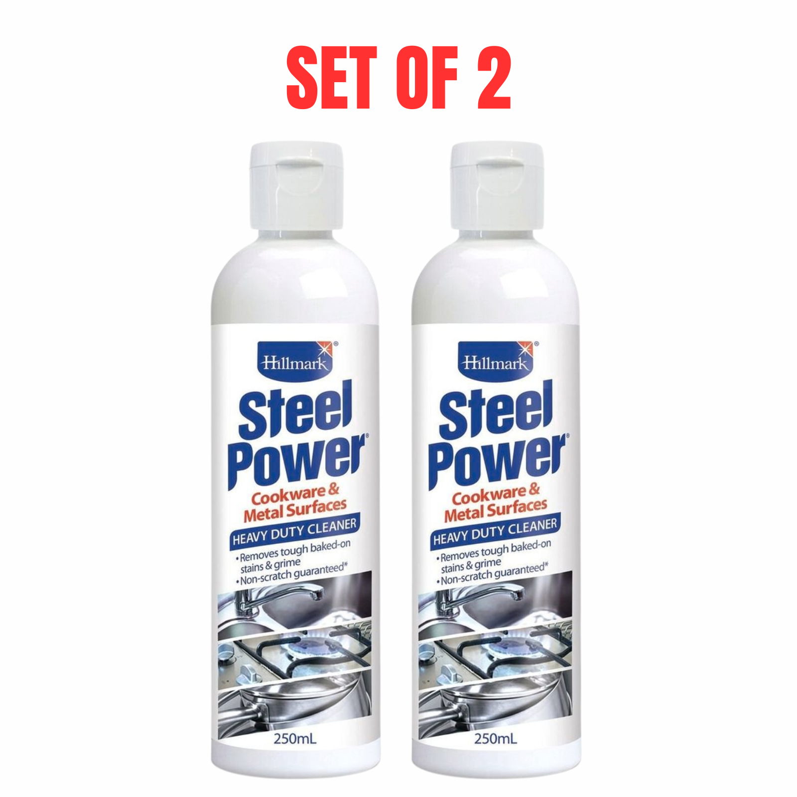 2 X Hillmark Steel Power Stainless Steel Cookware & Metal Surfaces Cle ...