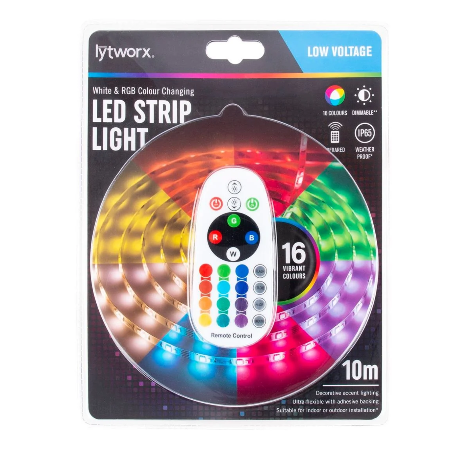 Lytworx 10m RGB And White LED Strip Light - IP65 Weatherproof - 16 Bri ...